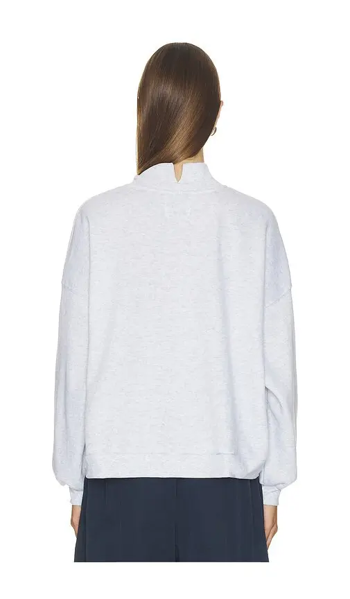 SUNNY SOMEWHERE Navy Sports Mockneck Sweater In . Also