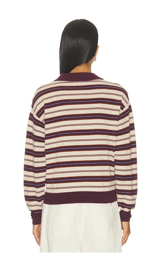 Guest In Residence Collegiate Stripe Polo Sweater In . Also