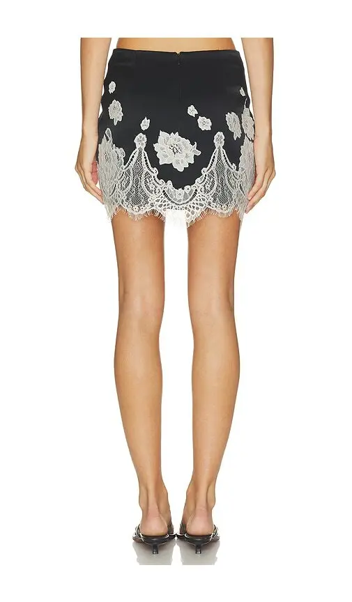 Alice + Olivia Rubi Lace Trim Low Rise Micro Skirt In . Also