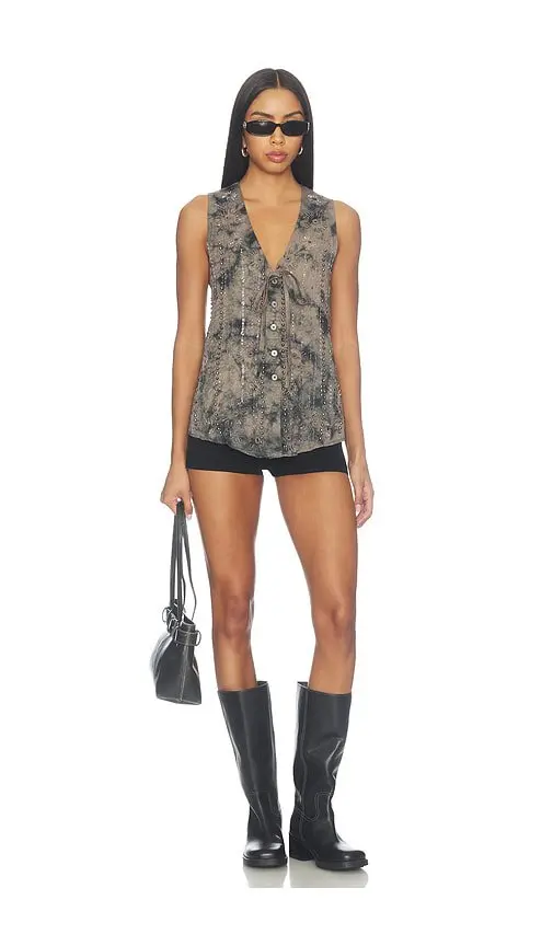 Free People Arden Embellished Vest In . Also