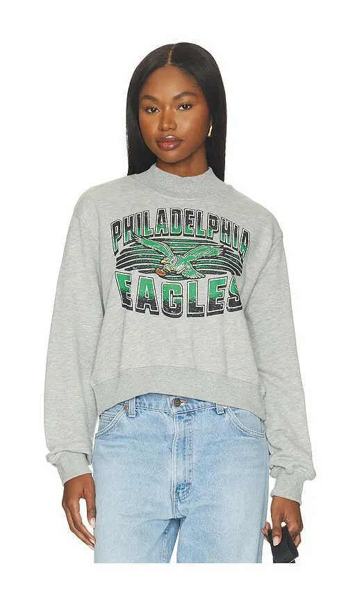 Junk Food Eagles Mock Neck Fleece Sweatshirt In . Also