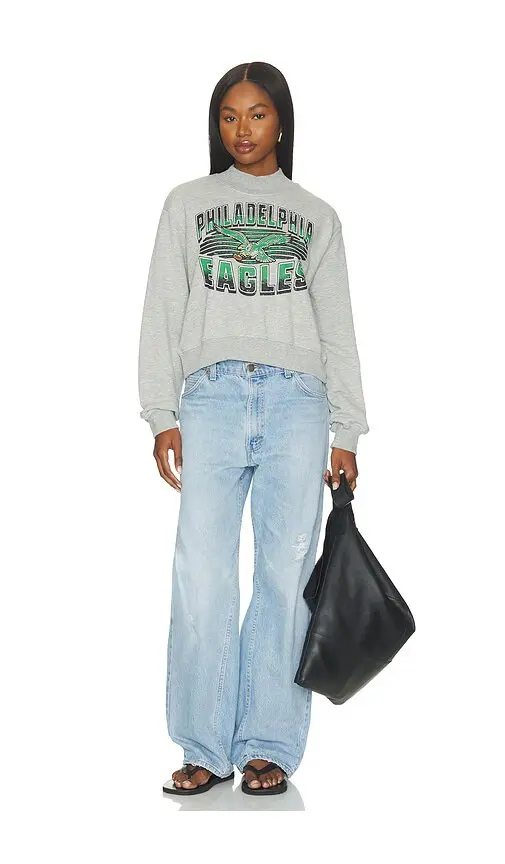 Junk Food Eagles Mock Neck Fleece Sweatshirt In . Also