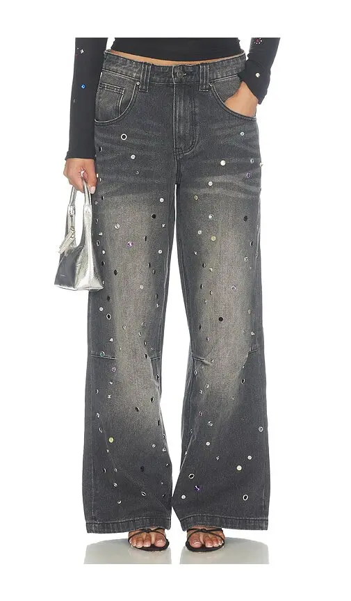 JADED LONDON Rhinestone Studded Colossus Jeans In . Also