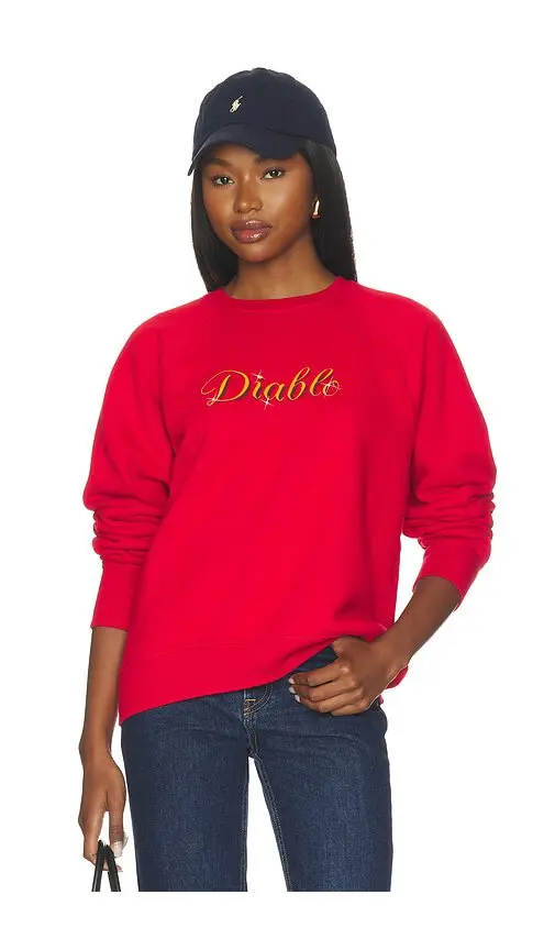 WILLY CHAVARRIA Diablo Raglan Standard Crewneck Sweatshirt In . Also