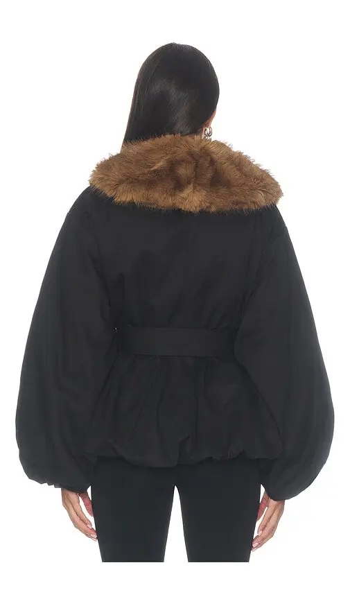 ROTATE BY BIRGER CHRISTENSEN Donatella Short Faux Fur Collar Jacket In . Also