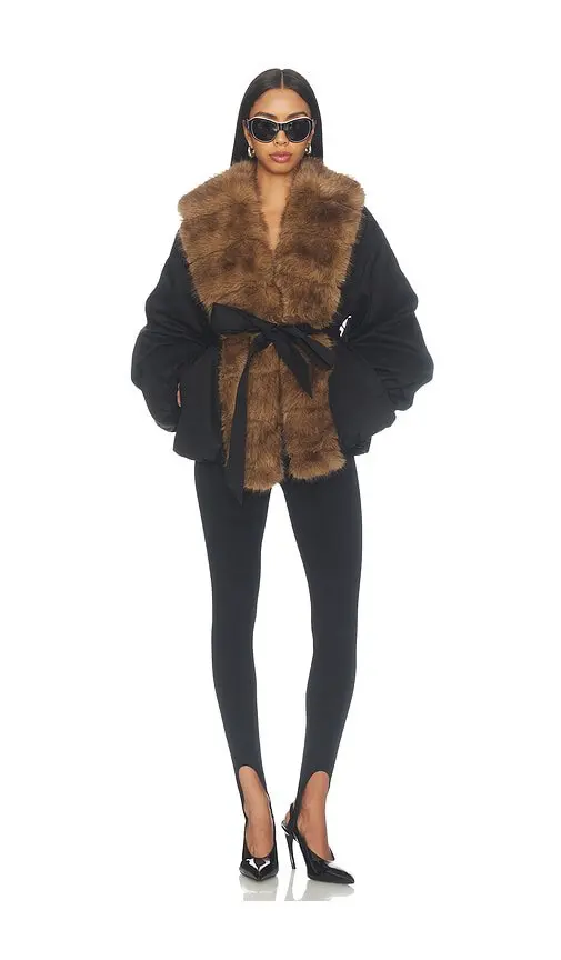 ROTATE BY BIRGER CHRISTENSEN Donatella Short Faux Fur Collar Jacket In . Also