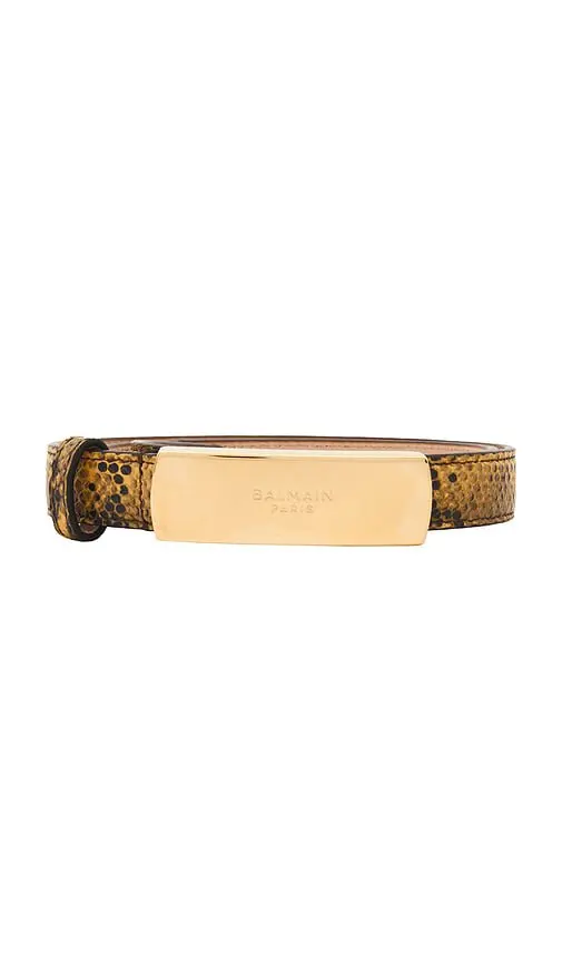 Balmain Calfskin Embossed Python 2cm Belt In . Also