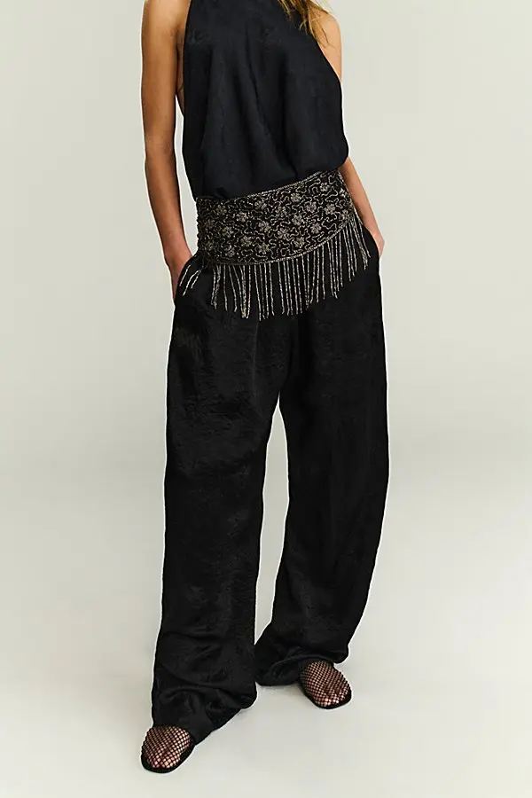 Free People Beaded Blooms Sarong At - Black