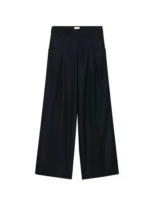 Closed Wes Belted Wide-leg Trousers - Blue