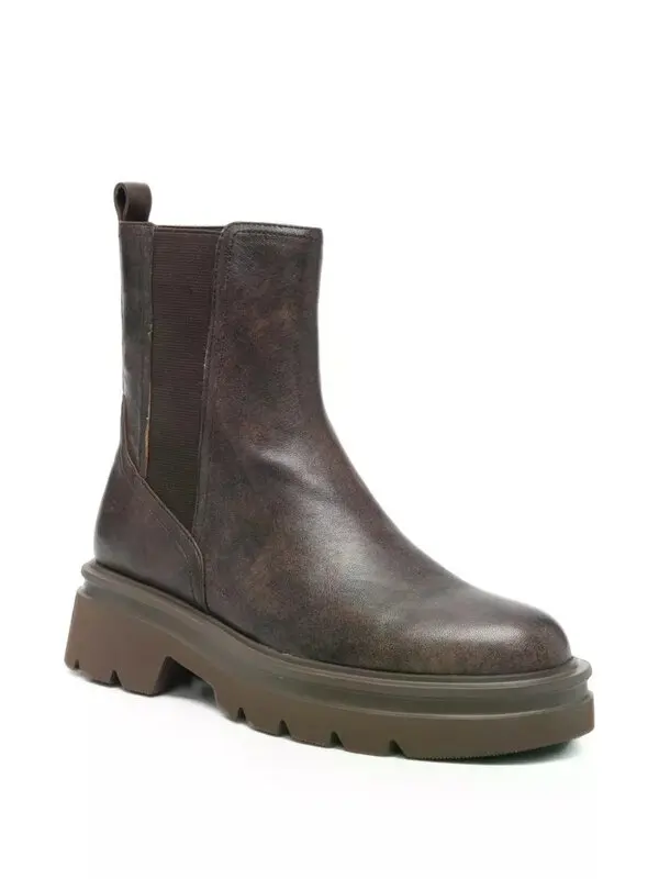 BRUNO PREMI Elasticated-panel Leather Ankle Boots