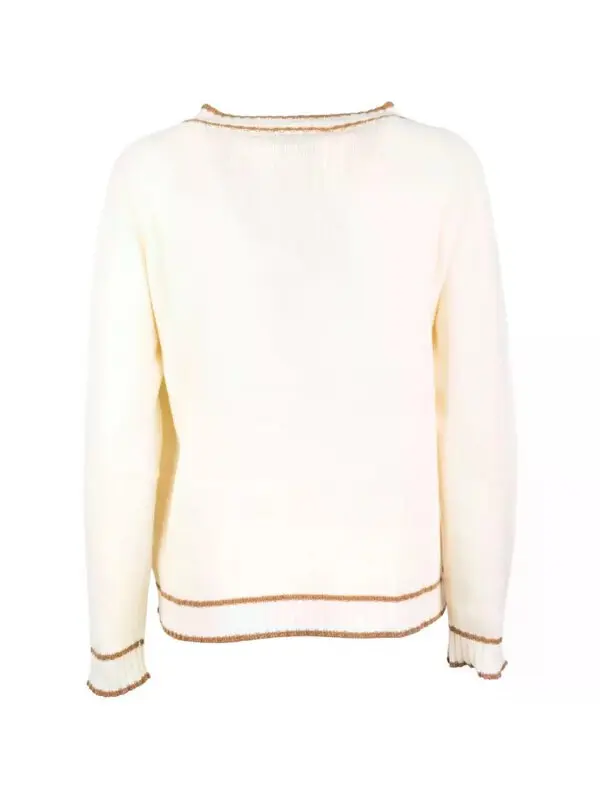 CINQUE Stripe-trim Long-sleeve Sweater