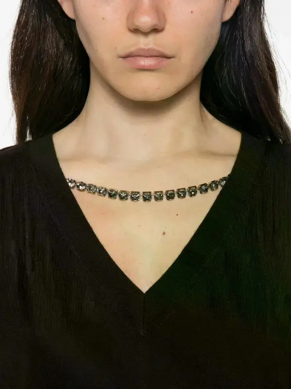 Liu Jo Crystal-embellished V-neck Sweater