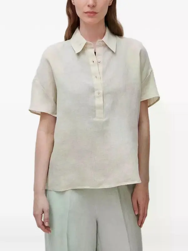BENETTON Short-sleeve Linen Polo Shirt