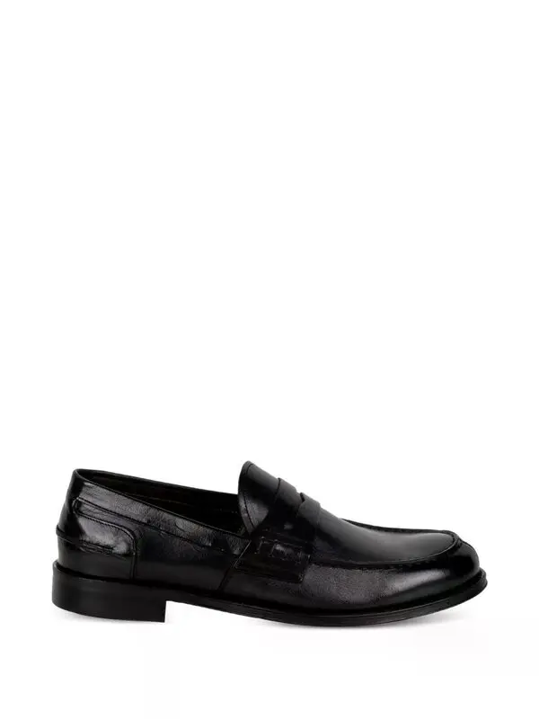 FRANCO FEDELE Panelled Penny Loafers - Black