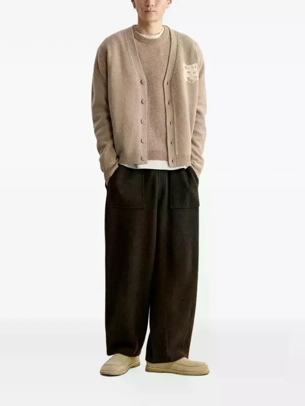 Maison Kitsuné V-neck Wool Cardigan