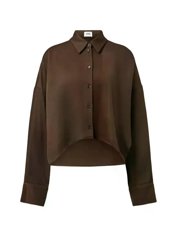 DRYKORN Oshia Cropped Shirt - Brown