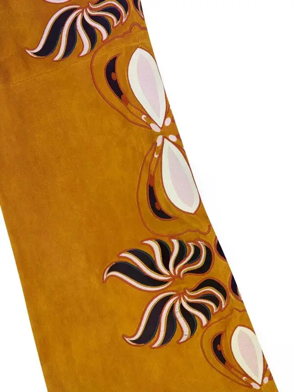 PAULA Embroidery Suede Trousers