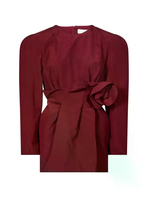 Magda Butrym Floral-applique Long-sleeve Mini Dress - Red