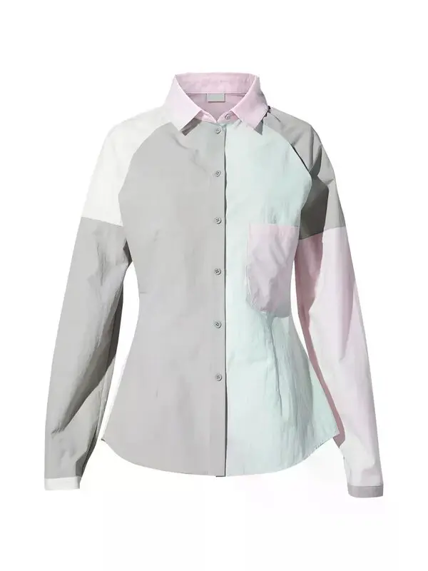 FEY FEY WORLDWIDE Colour-block Raglan-sleeve Shirt - Grey