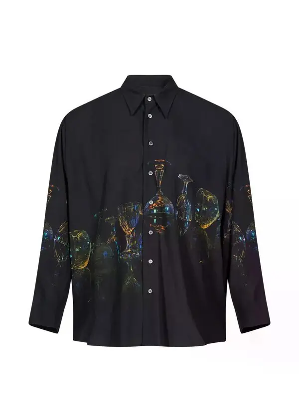 MAGLIANO Glass-print Long-sleeve Shirt - Black