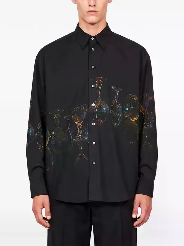 MAGLIANO Glass-print Long-sleeve Shirt