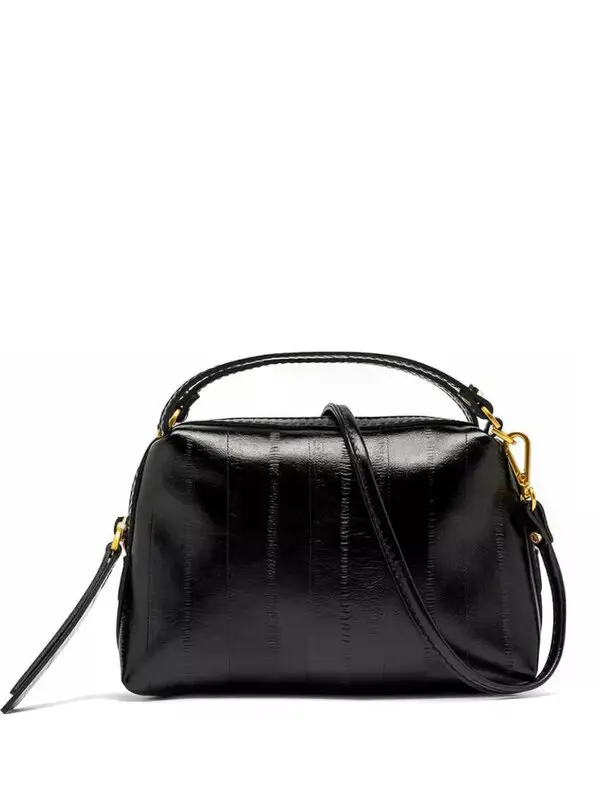 GIANNI BARBATO Eel-effect Top-handle Shoulder Bag - Black