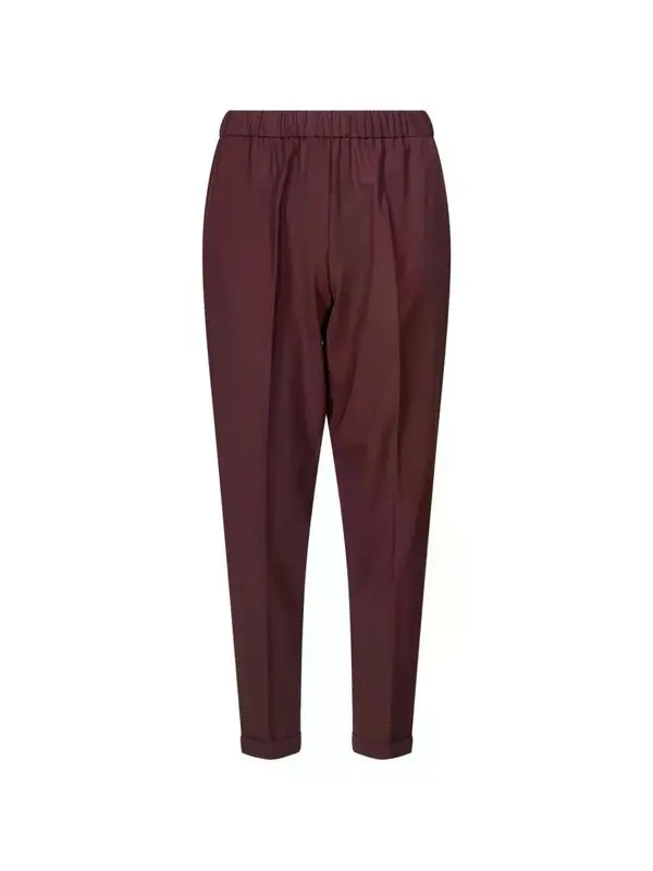 Antonelli Firenze Rosalba Cigarette Elasticated-waistband Turn-up Trousers - Red