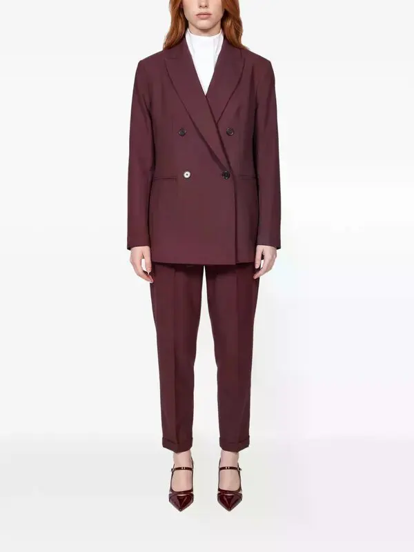 Antonelli Firenze Rosalba Cigarette Elasticated-waistband Turn-up Trousers - Red