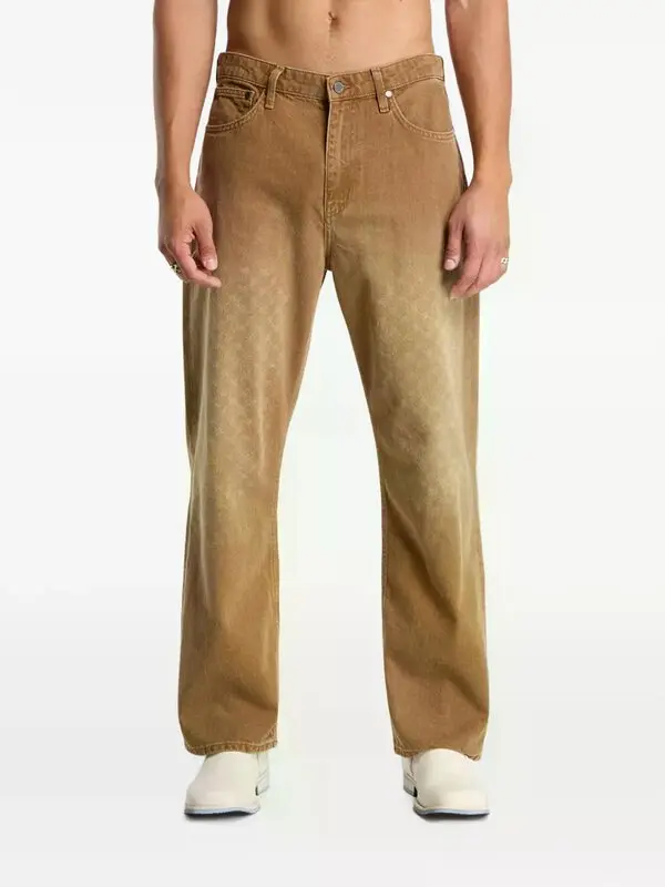 DAILY PAPER Amba Faded Monogram Straight-leg Jeans - Neutrals