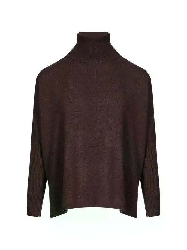 GOTHA Roll-neck Drop-shoulder Sweater - Brown