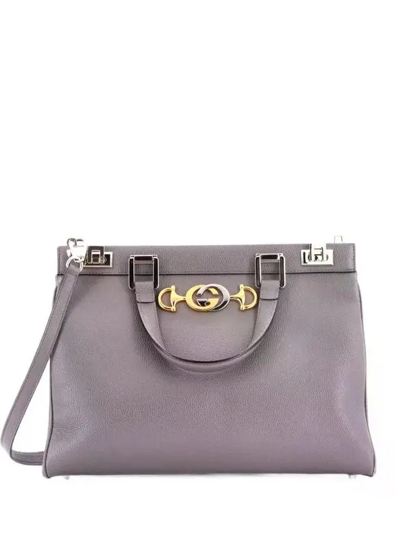 Gucci Zumi Top Handle Bag Leather Medium Satchel