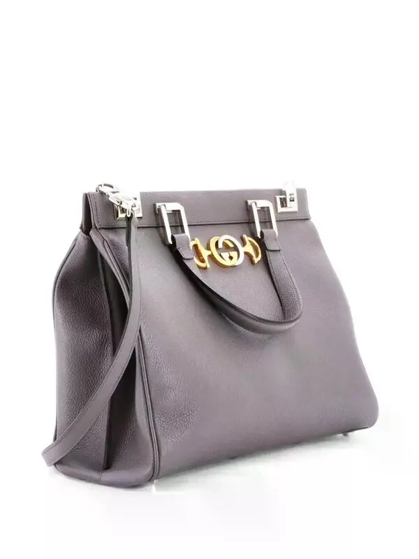 Gucci Zumi Top Handle Bag Leather Medium Satchel