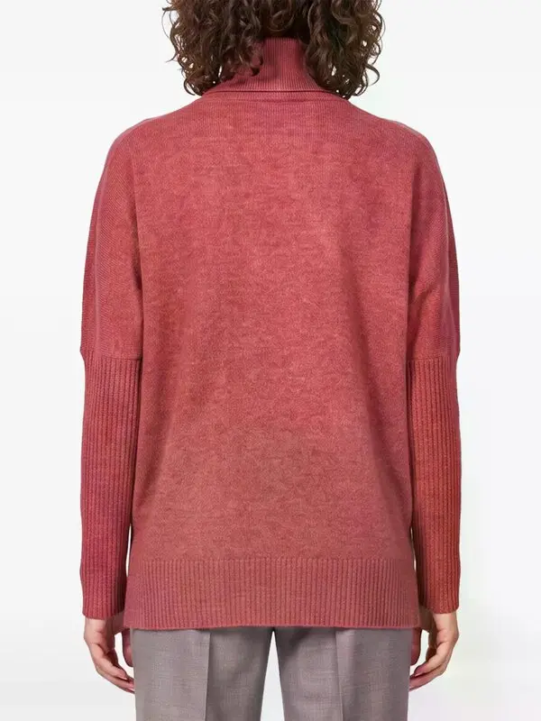 GOTHA Margareth Roll-neck Ribbed-sleeve Sweater - Red