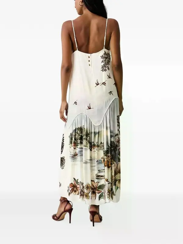 Farm Rio Graphic-print Tiered Maxi Dress