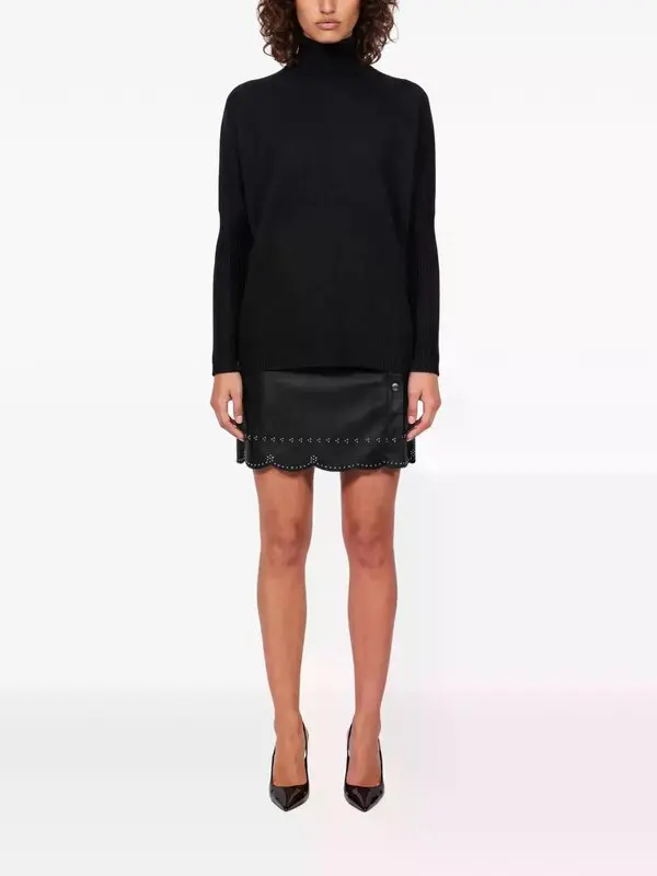 GOTHA Margareth Ribbed Roll-neck Sweater - Black