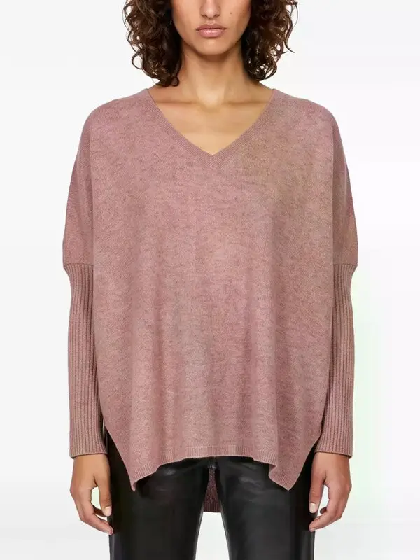 GOTHA Ribbed-knit V-neck Sweater
