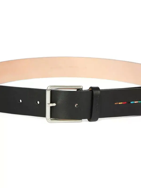 Paul Smith Leather 'signature Stripe' Stitch Belt