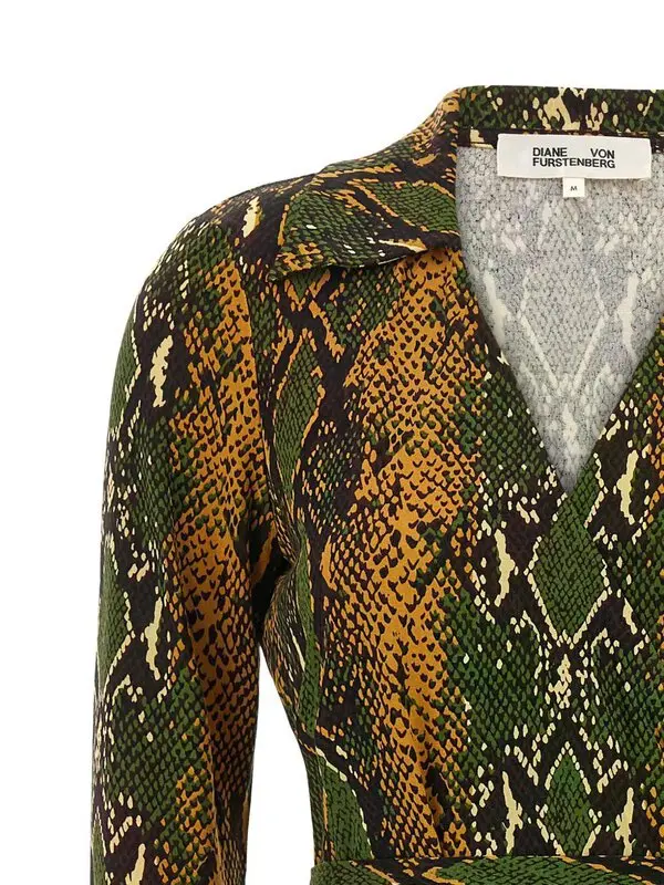 Diane Von Furstenberg Jeanne Python-print Warp Silk Mini Dress