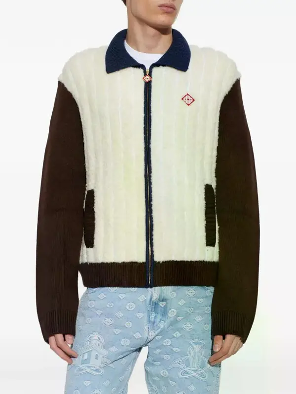 Casablanca Logo-patch Zip-up Sweater