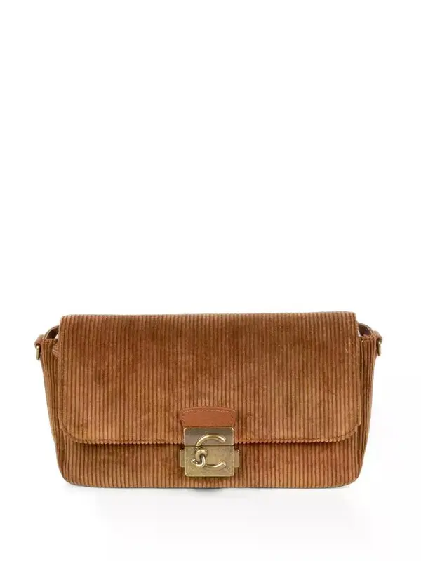 COCCINELLE Medium C-me Lock Corduroy Logo-plaque Shoulder Bag