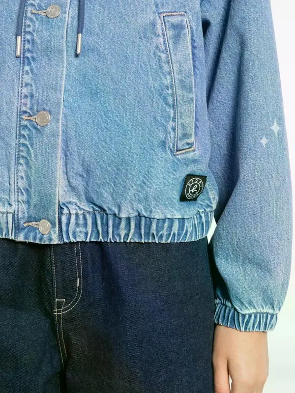 AGNES B. Hooded Denim Jacket
