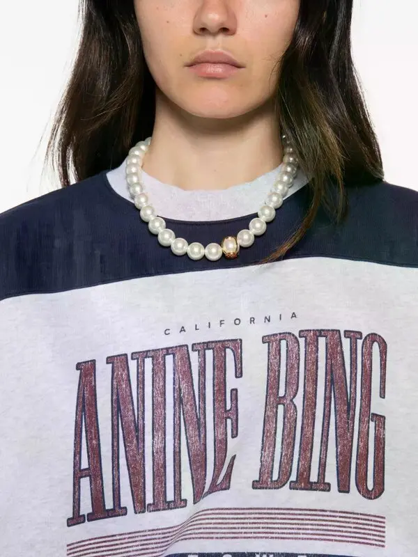 ANINE BING Miles Logo-print Panelled Sweatshirt