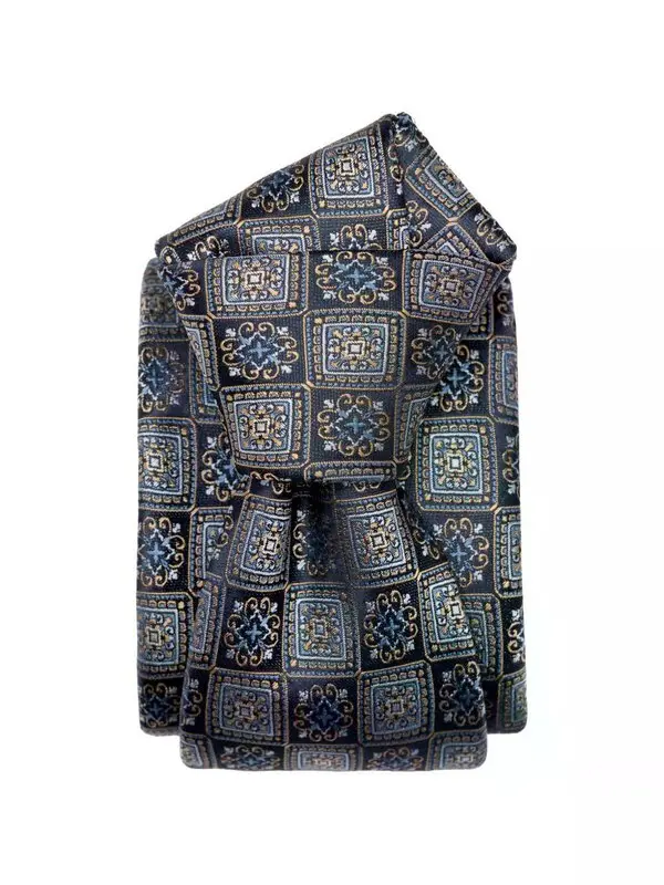 ELIZABETTA De Sica Silk Jacquard Tie - Blue