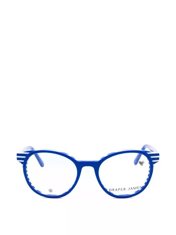 DRAPER JAMES Striped Round-frame Glasses - Blue