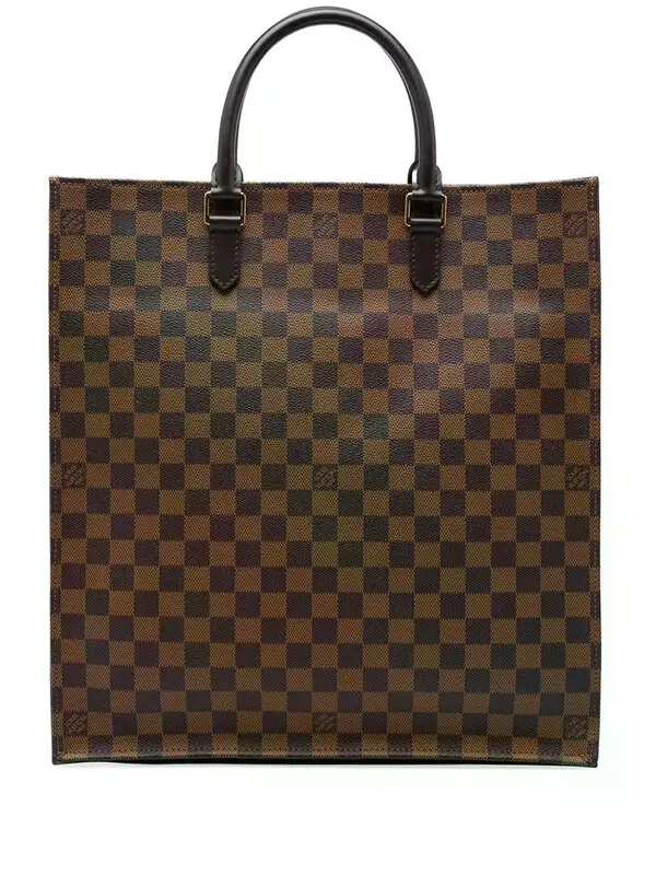 LOUIS VUITTON 2011 Damier Ebene Sac Plat Tote Bag - Brown