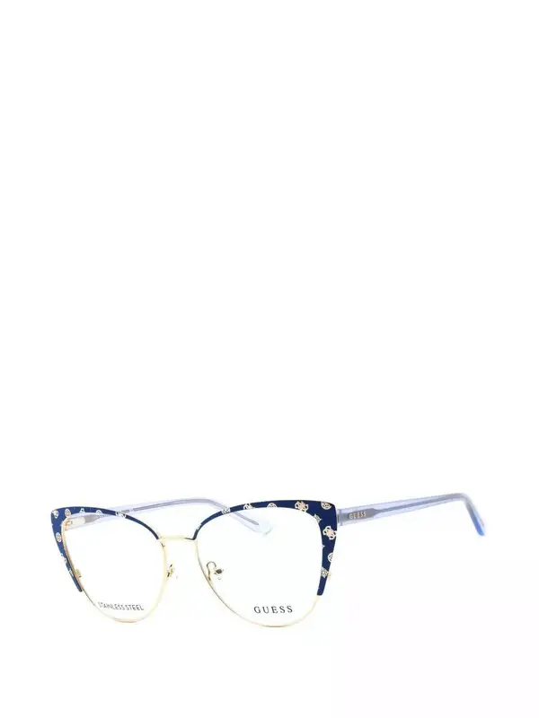Guess Logo-print Cat-eye Glasses - Blue