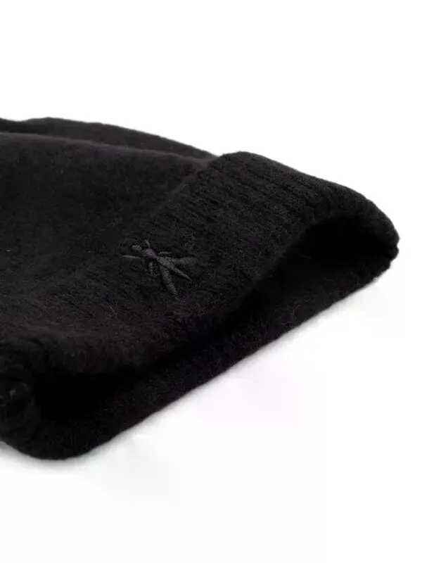 Patrizia Pepe Fly-embroidery Beanie Hat - Black