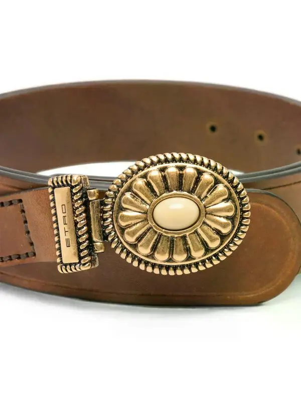 Etro Ornamental-buckle Leather Belt