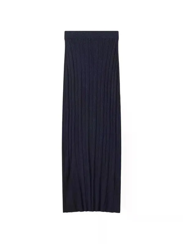 Maison Kitsuné Ribbed-knit Maxi Skirt