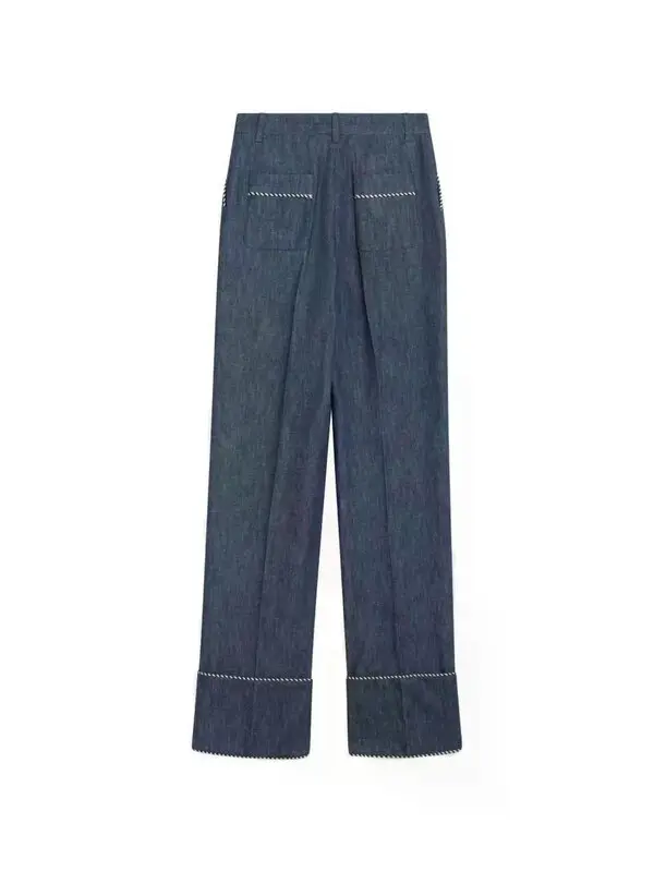 Valentino Garavani Braided-trim Turn-up Jeans
